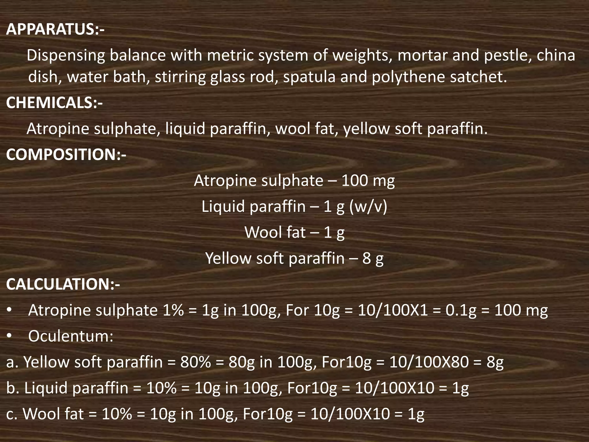 atropine sulphate ointment | PPTX