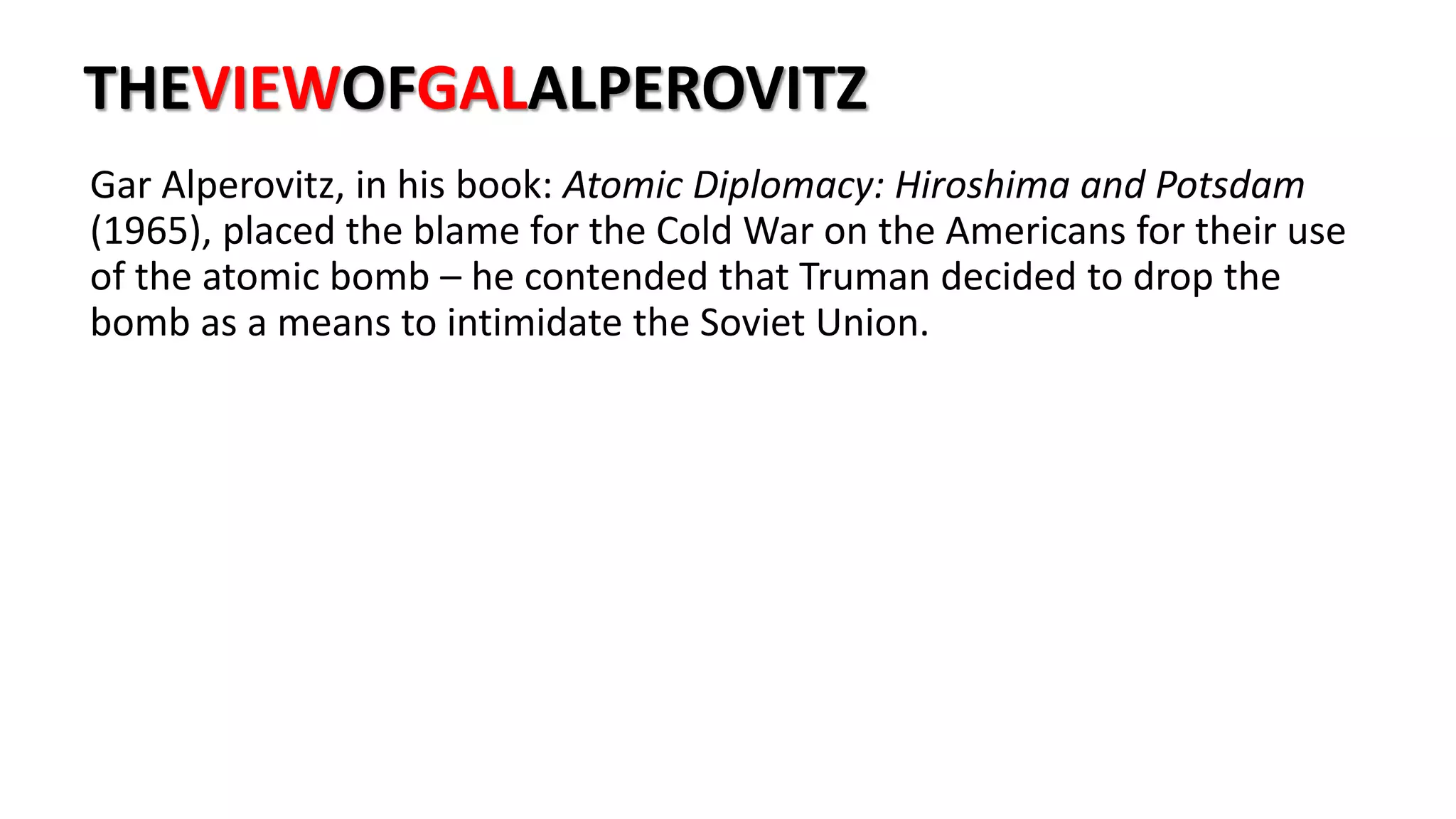 CAMBRIDGE IGCSE HISTORY REVISION 7 - WHO WAS TO BLAME FOR THE COLD WAR ...
