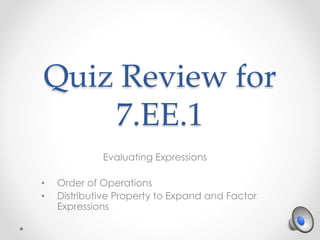 7.ee.1 unit 2 quiz 1 review | PPT