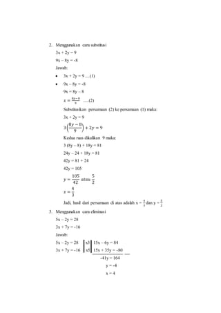 Materi Aljabar Persamaan Linear | DOCX