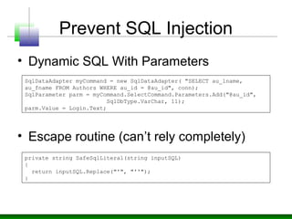 Defending against Injections | PPT