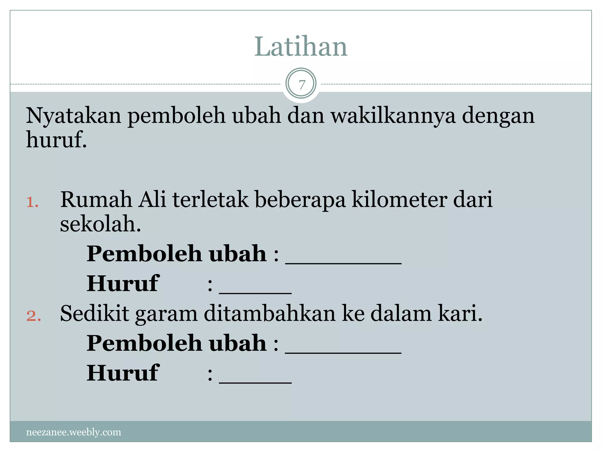 Bab 7: Ungkapan Algebra | PDF