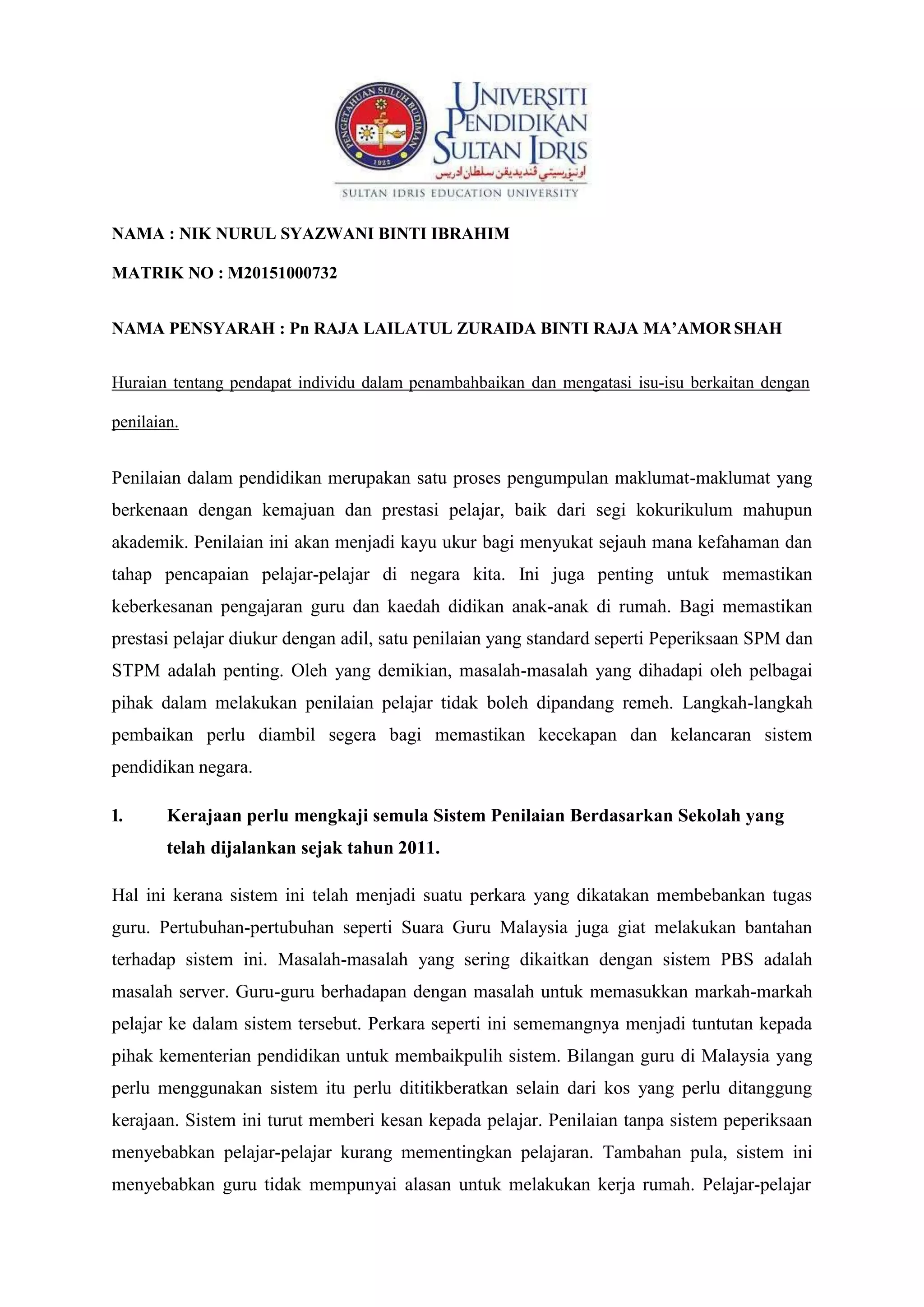 Tugasan 7 (Individu) | PDF