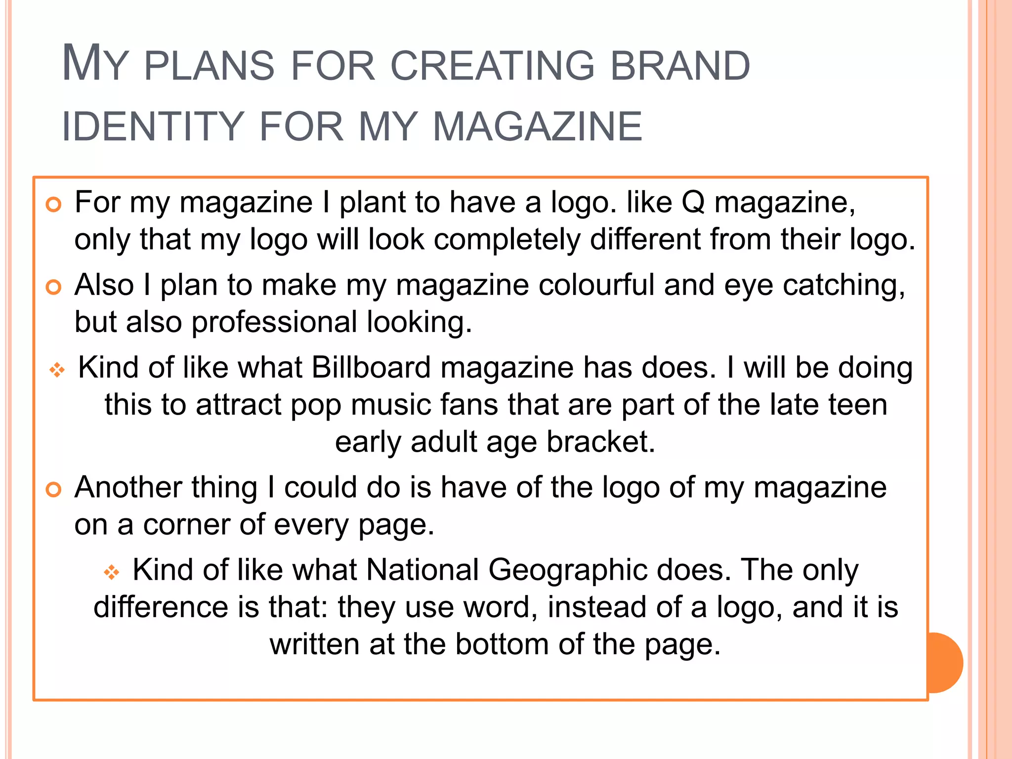 Research of brand identity - existing magazines | PPTX