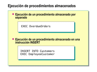 procedimientos almacenados | PPT