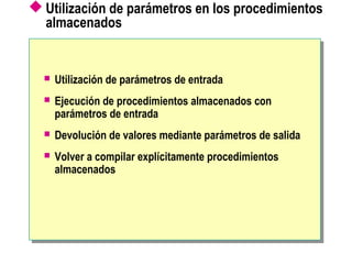 procedimientos almacenados | PPT
