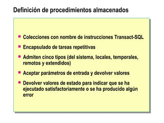 procedimientos almacenados | PPT
