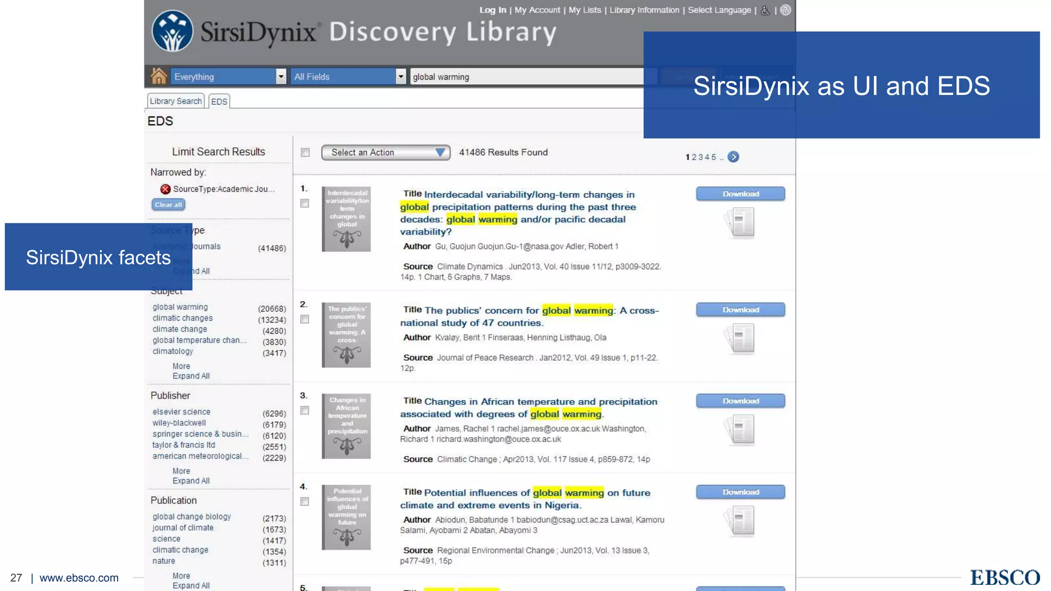 EBSCO Discovery Services: update and roadmap | PPT