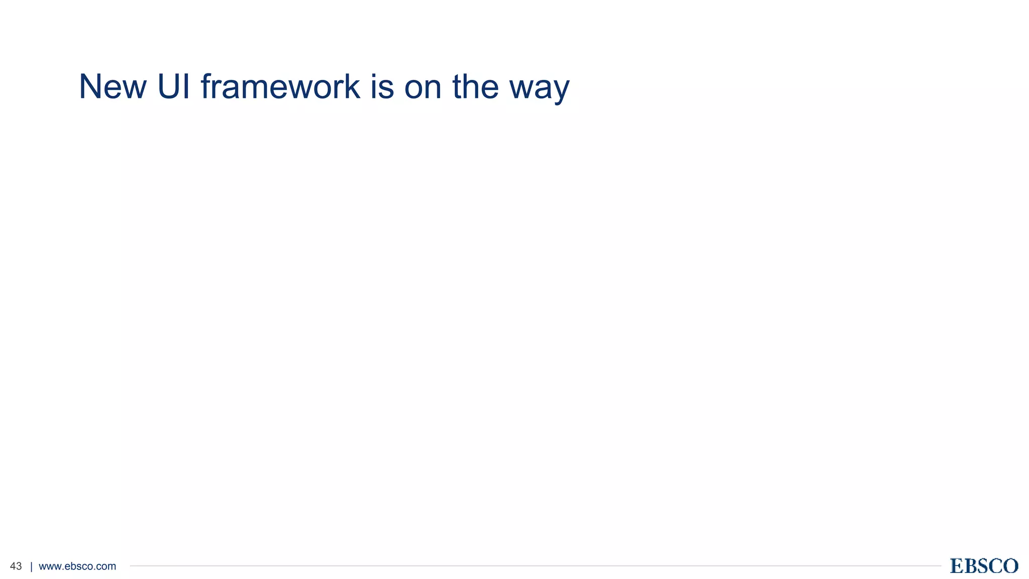 EBSCO Discovery Services: update and roadmap | PPTX