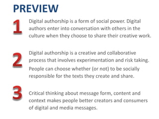 Digital Authorship: A Pedagogy of Learning | PPTX