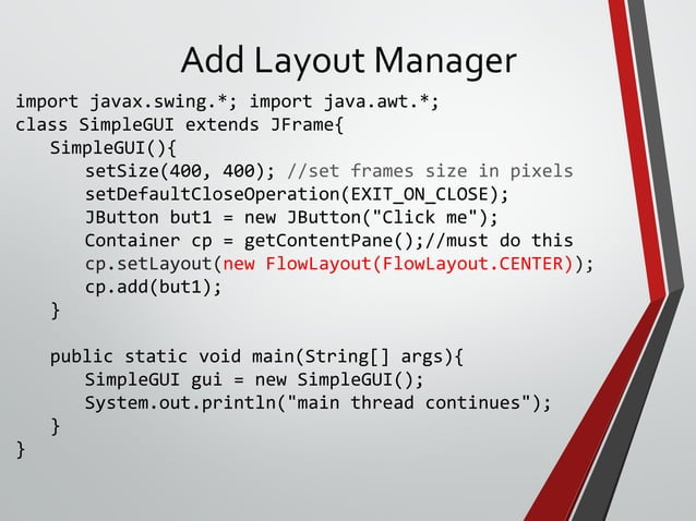 Java OOP Programming language (Part 7) - Swing | PDF