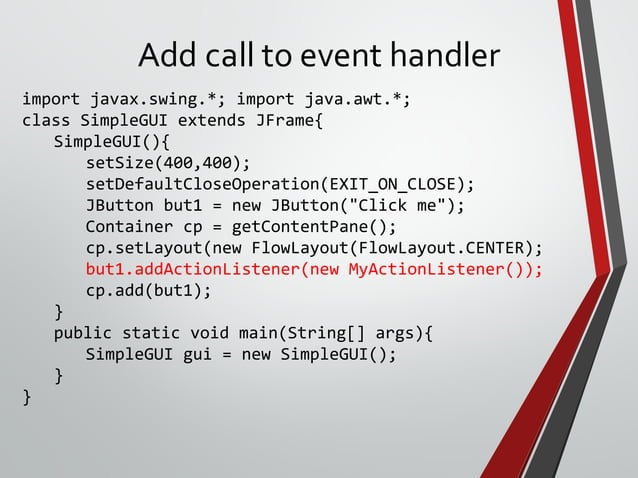 Java OOP Programming language (Part 7) - Swing | PDF