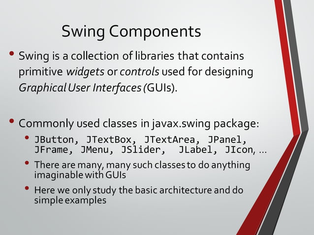 Java OOP Programming language (Part 7) - Swing | PDF