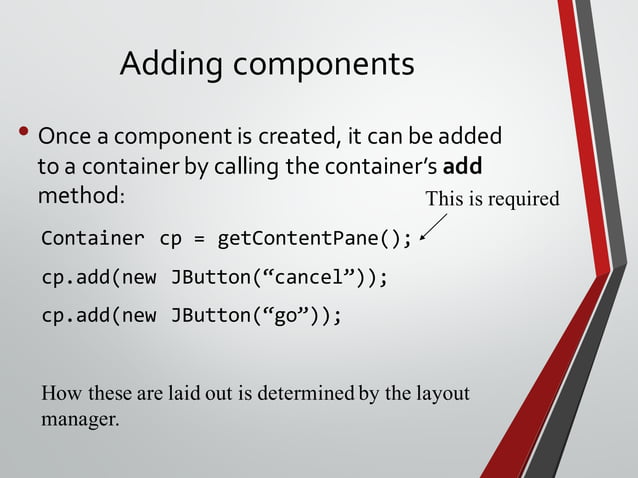Java OOP Programming language (Part 7) - Swing | PDF