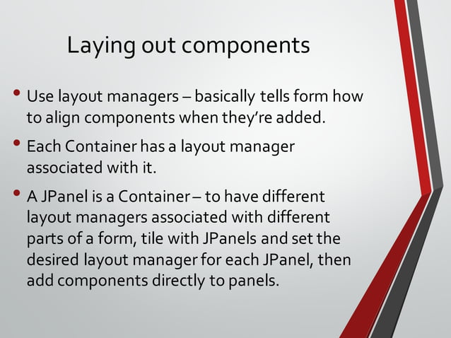 Java OOP Programming language (Part 7) - Swing | PDF