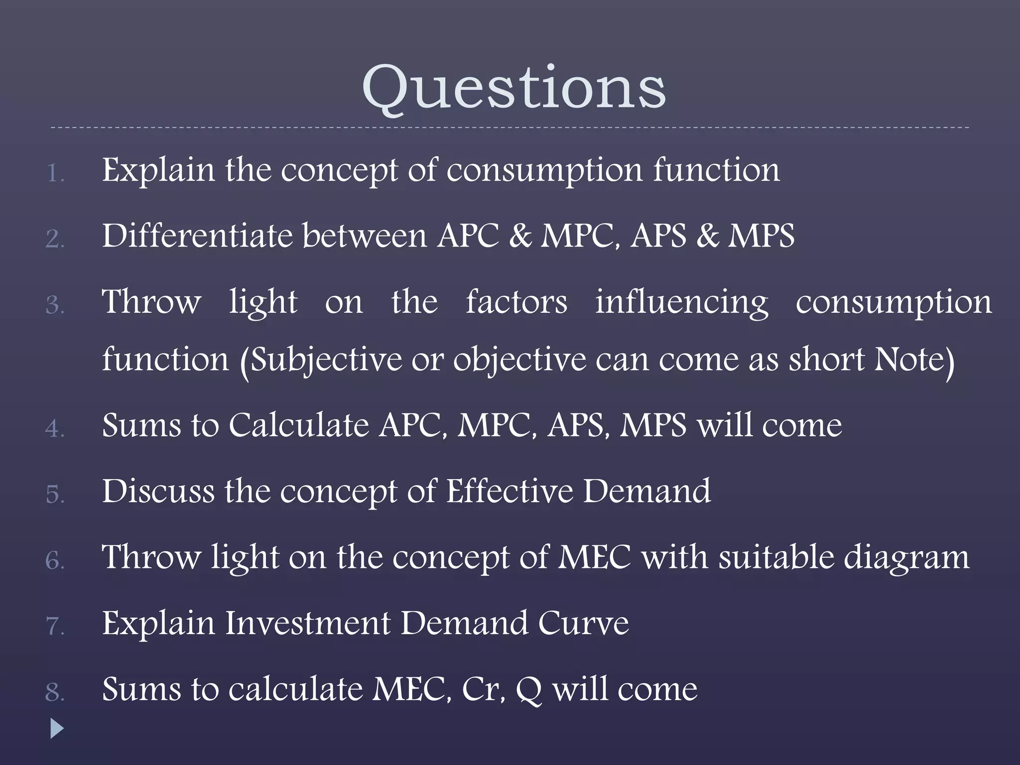 7. consumption function | PPTX
