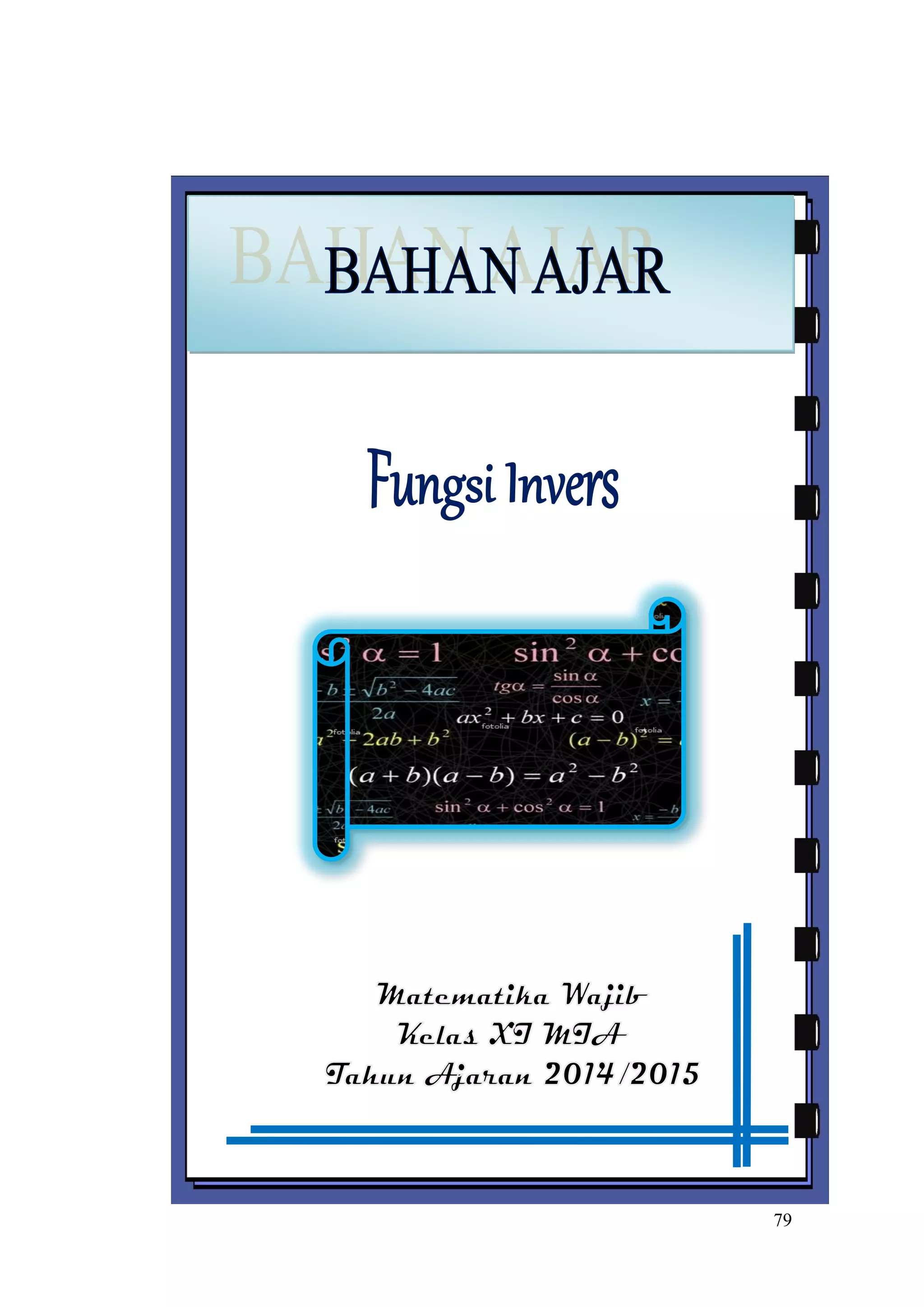 buku ajar materi fungsi invers kelas XI MIA | PDF
