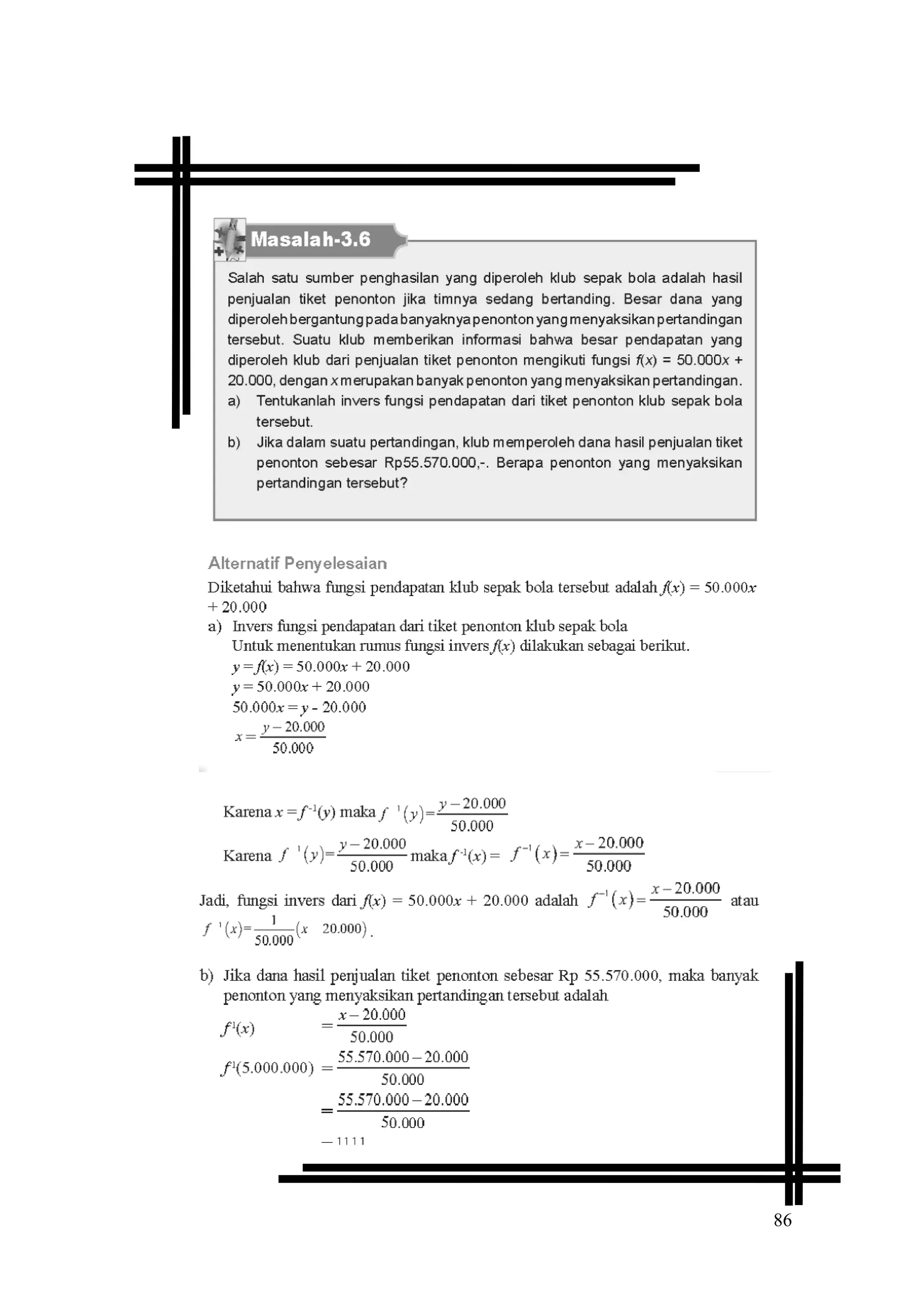 buku ajar materi fungsi invers kelas XI MIA | PDF