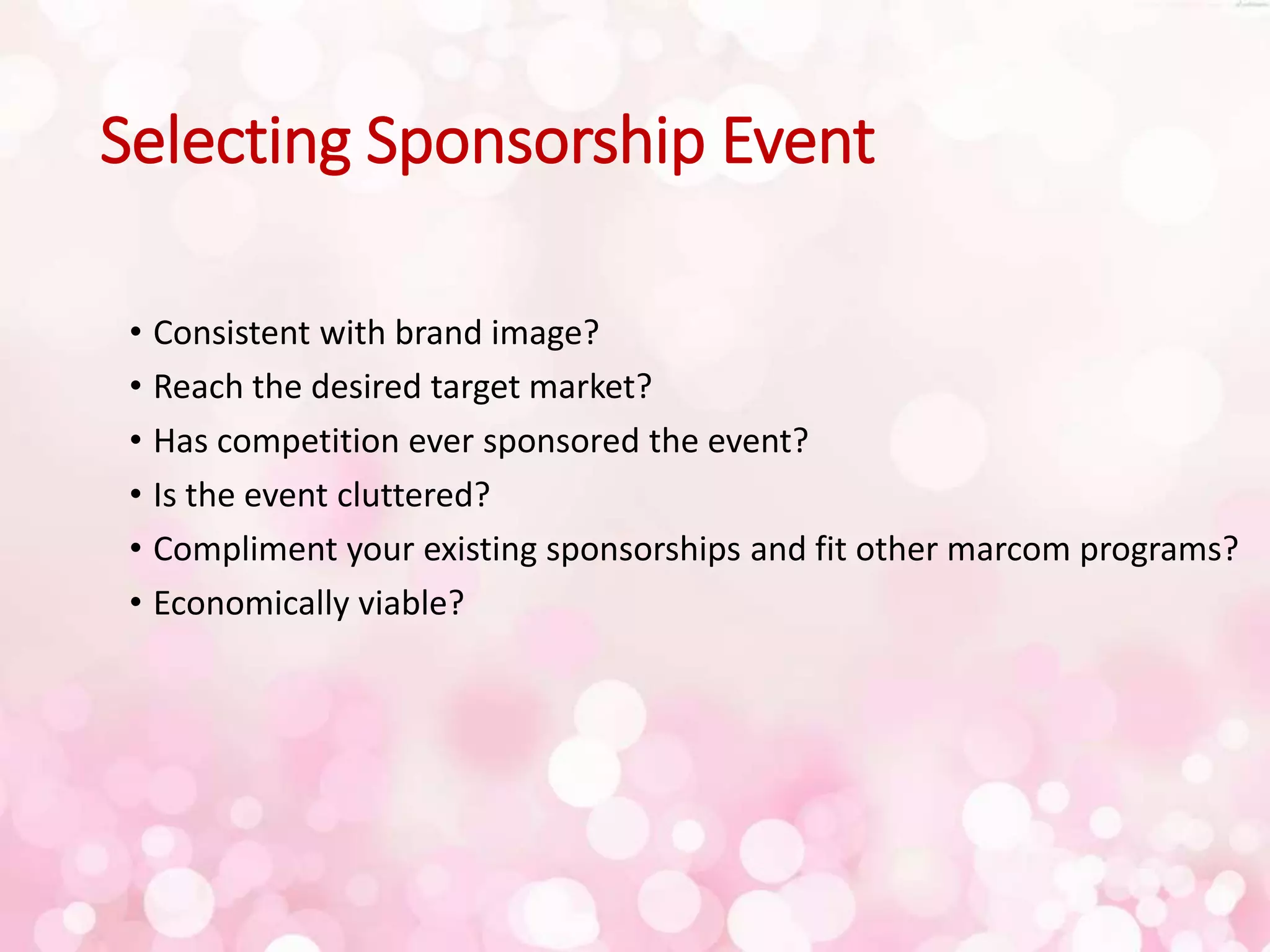 Sponsorship and Event Marketing | PPTX