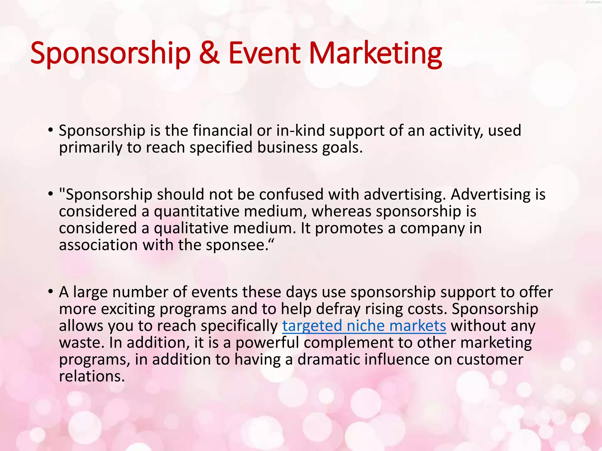 Sponsorship and Event Marketing | PPTX
