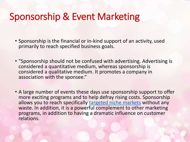 Sponsorship and Event Marketing | PPTX