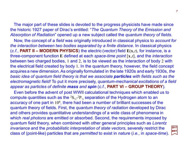 PART VII.1 - Quantum Electrodynamics | PPT
