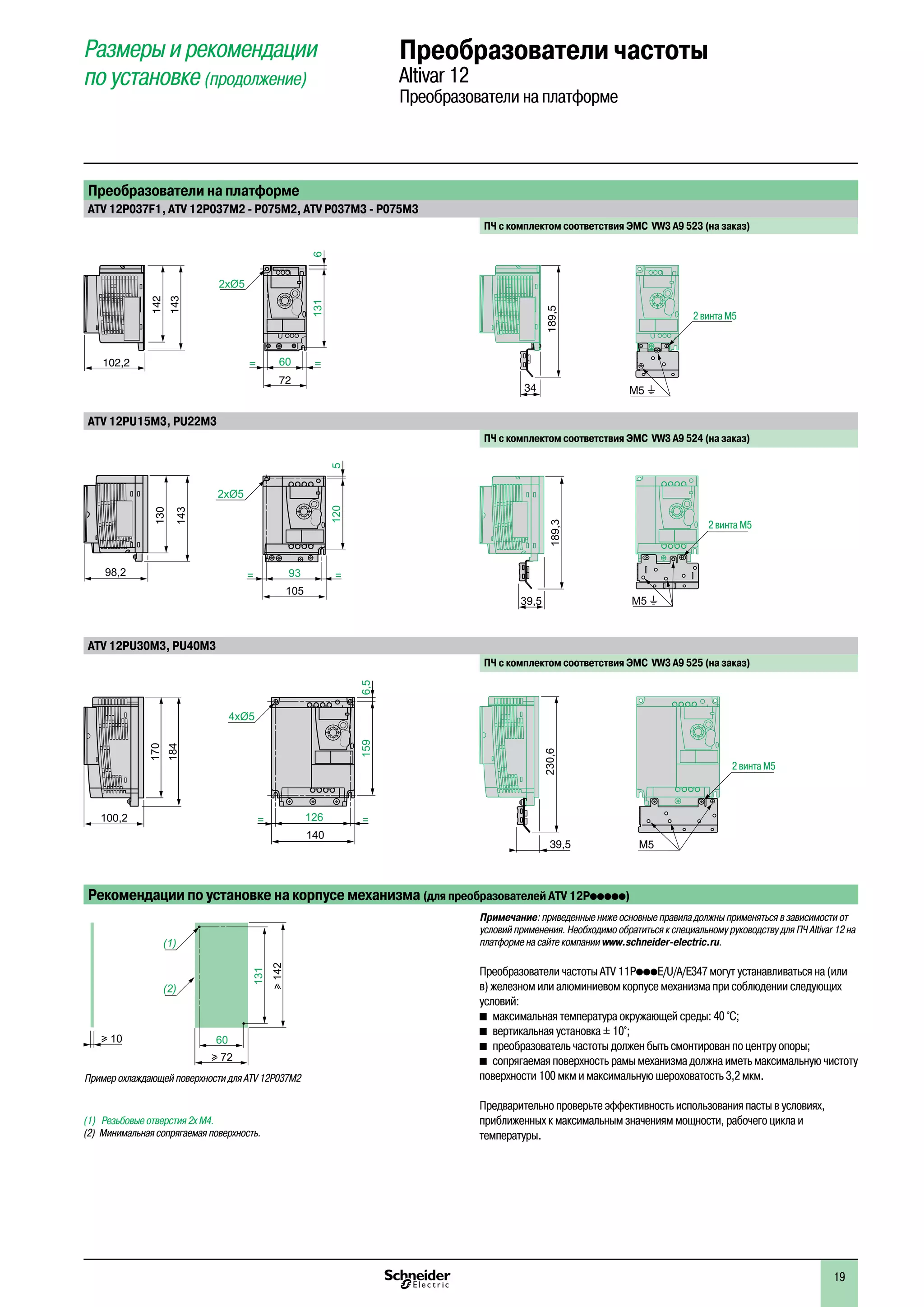 7.3.1 Преобразователи частоты Altivar 12