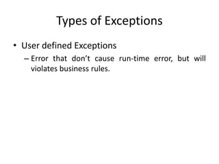 7. exceptions handling in pl | PPT