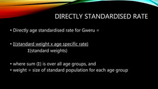 Direct standardisation ppt | PPTX