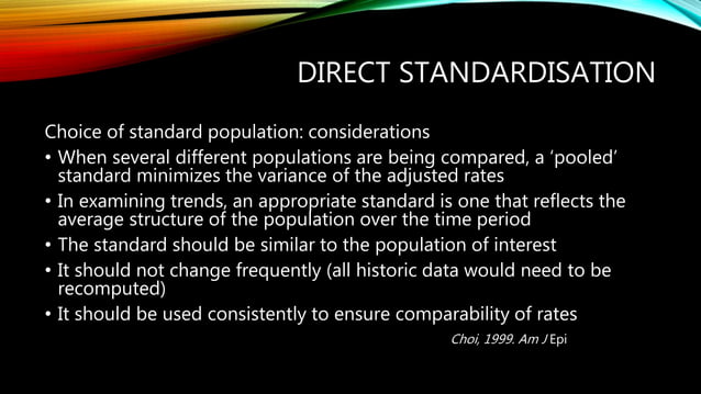 Direct standardisation ppt | PPTX