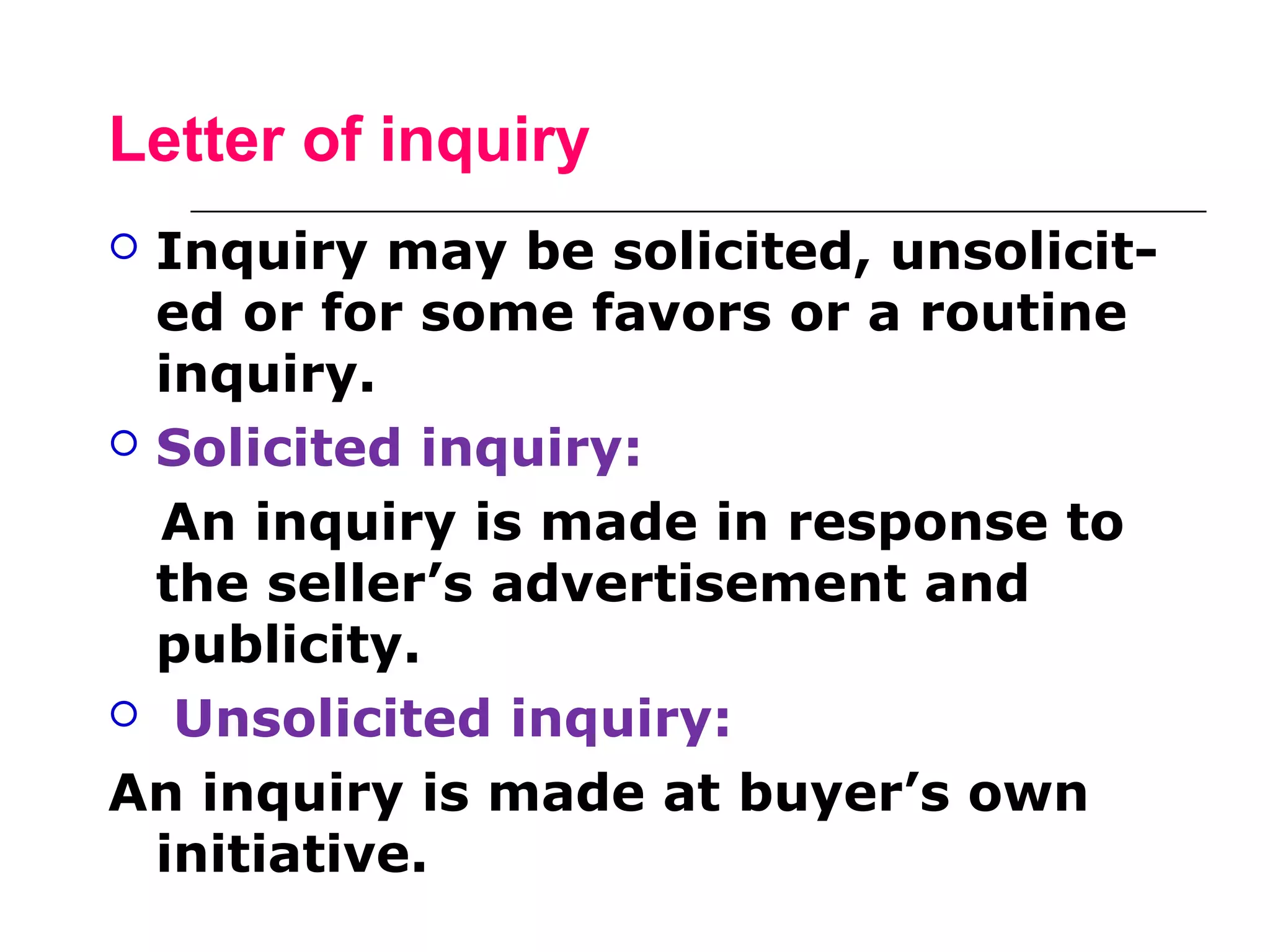 7. letter of inquiry | PPT