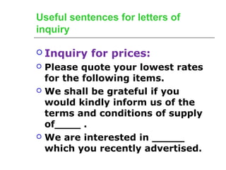 7. letter of inquiry | PPT