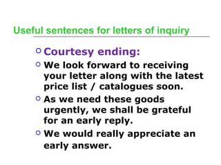 7. letter of inquiry | PPT