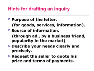 7. letter of inquiry | PPT