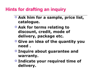 7. letter of inquiry | PPT