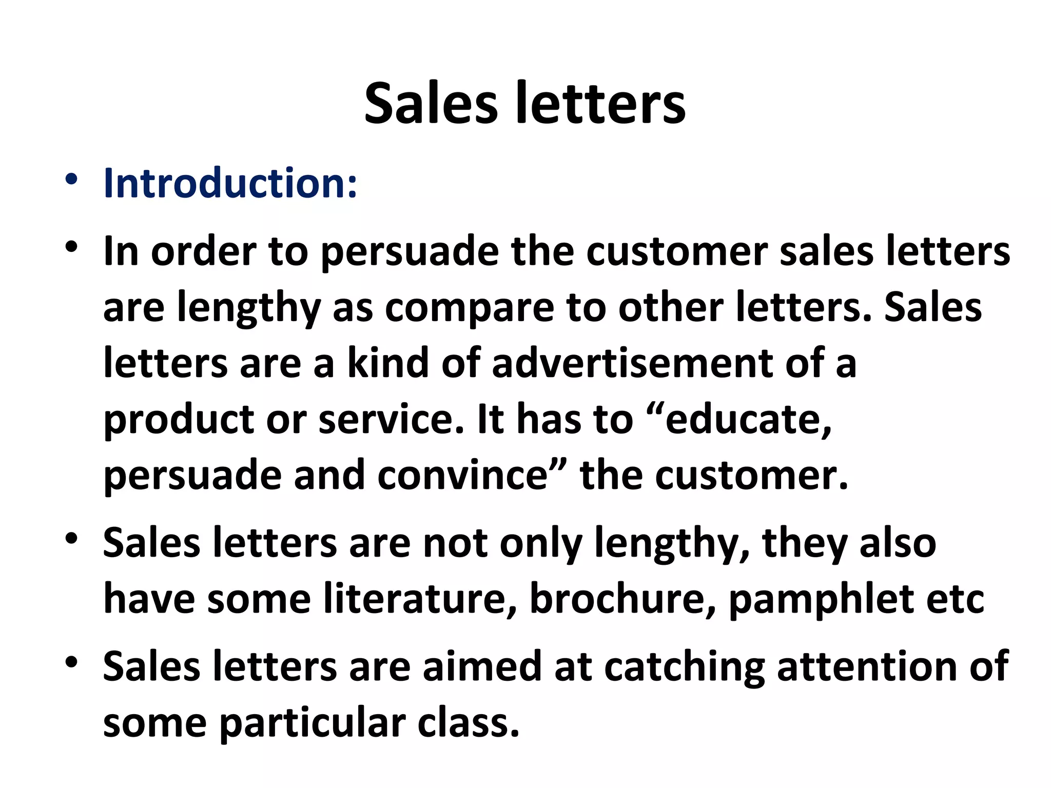 7. sales letters | PPT