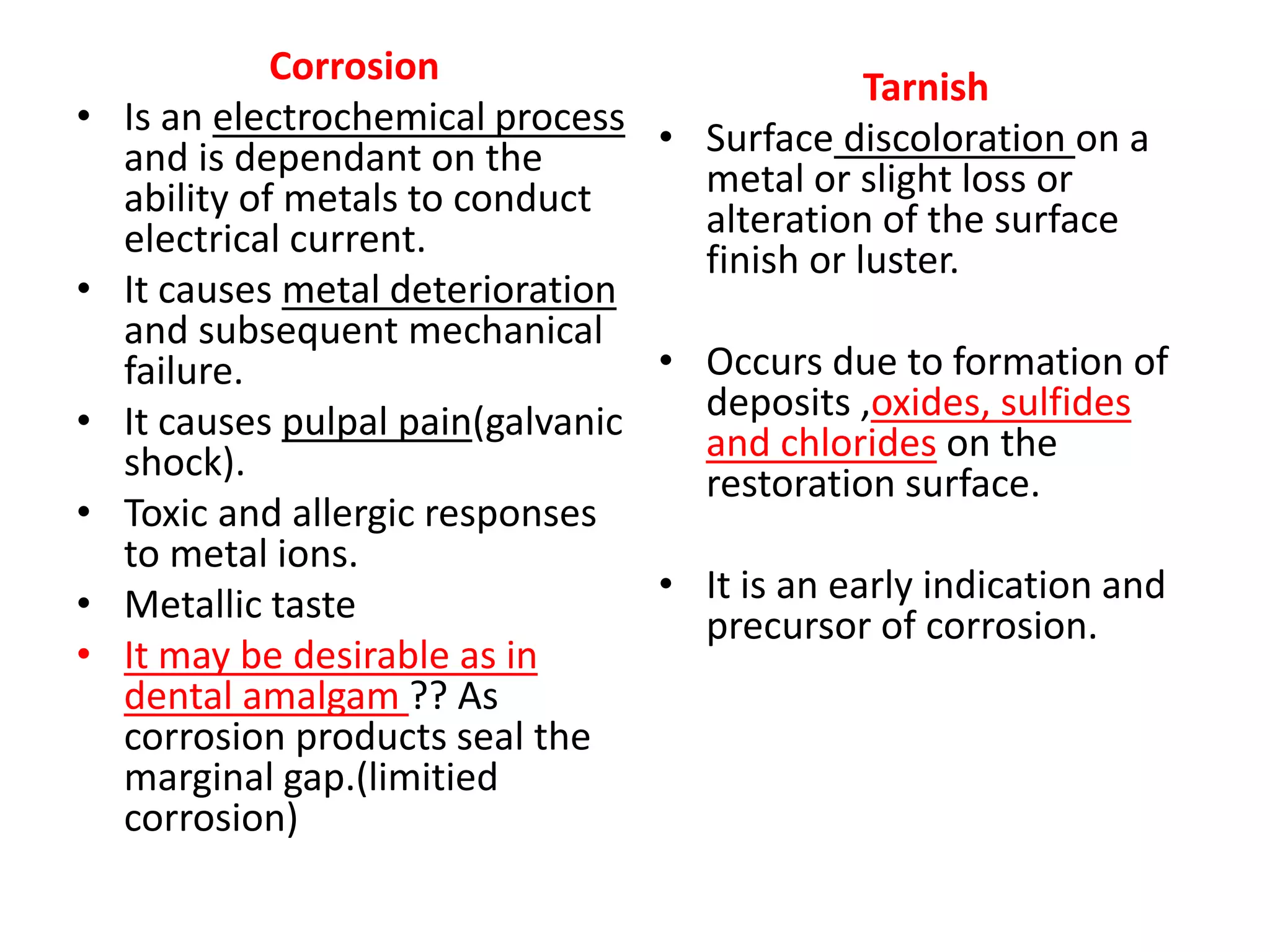Corrosion of dental materials | PPTX