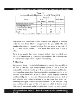 Telecommunication Sector:A Prime Driver in Accelarating India's Economic Growth | PDF | Phone ...
