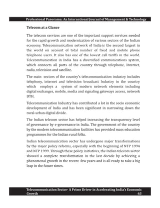 Telecommunication Sector:A Prime Driver in Accelarating India's Economic Growth | PDF | Phone ...