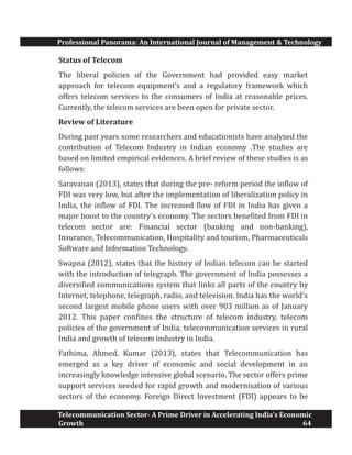 Telecommunication Sector:A Prime Driver in Accelarating India's Economic Growth | PDF | Phone ...