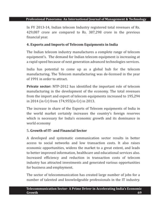 Telecommunication Sector:A Prime Driver in Accelarating India's Economic Growth | PDF | Phone ...
