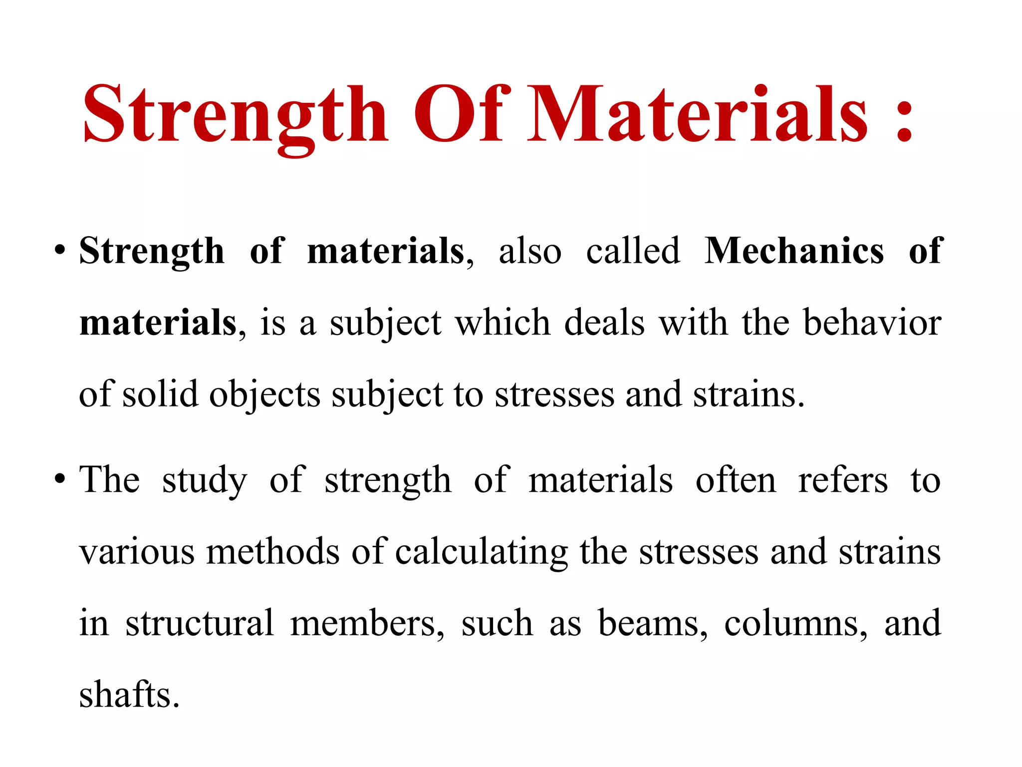 Strength of Materials | PPTX