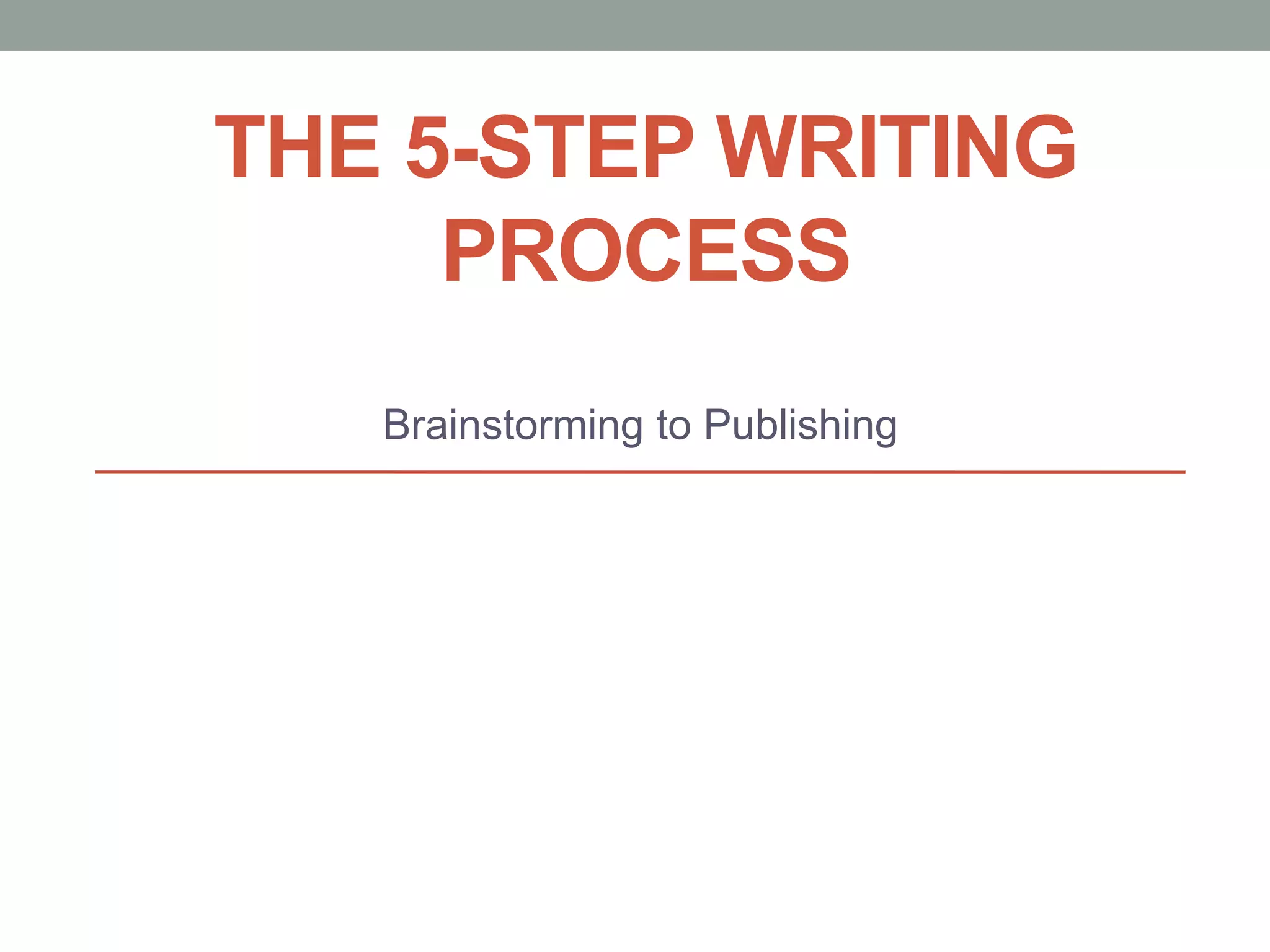 7.the 5 step writing process | PPTX | Desktop Publishing | Computer ...