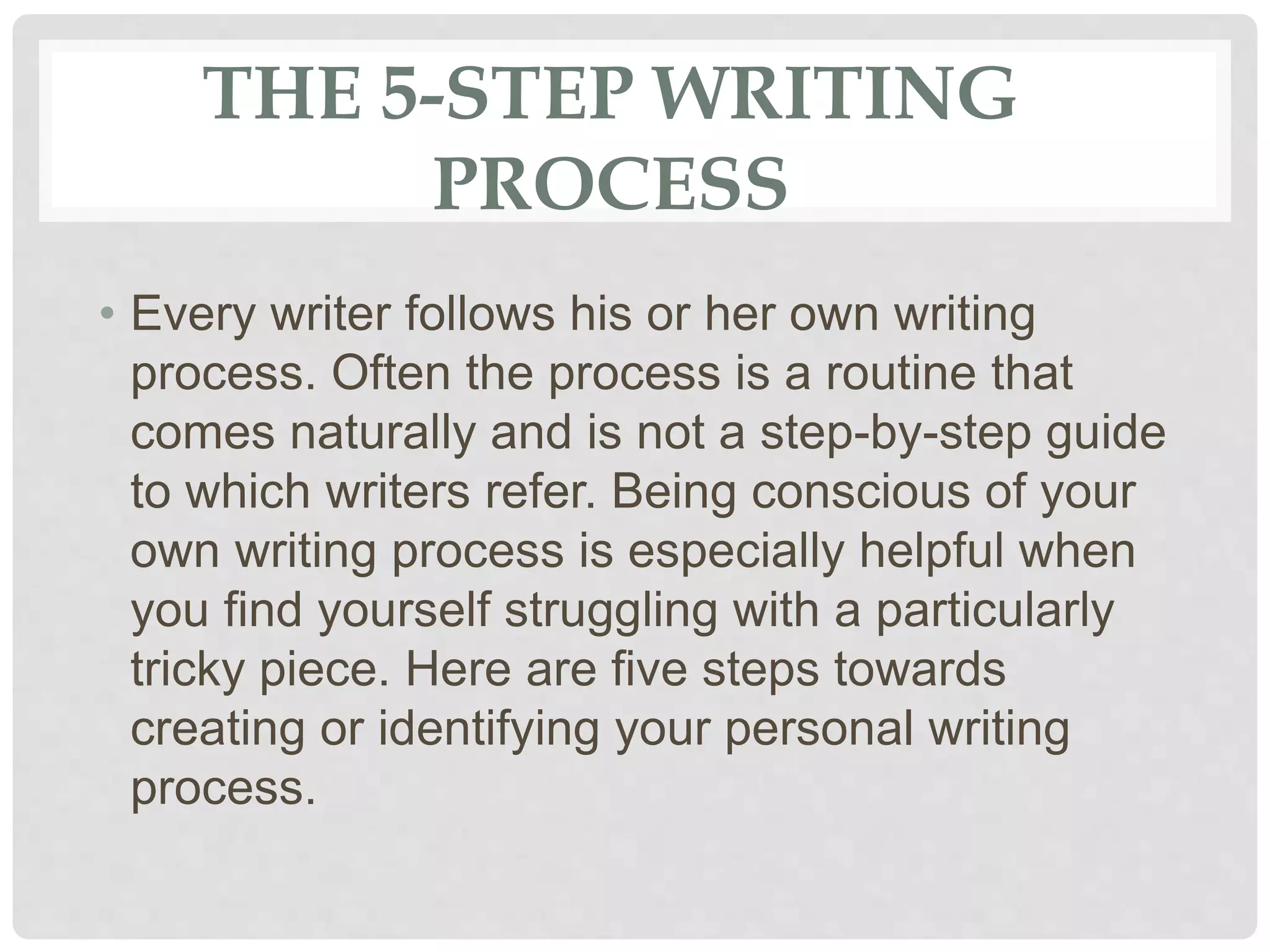 7.the 5 step writing process | PPTX | Desktop Publishing | Computer ...