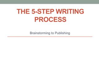 7.the 5 step writing process | PPTX | Desktop Publishing | Computer ...