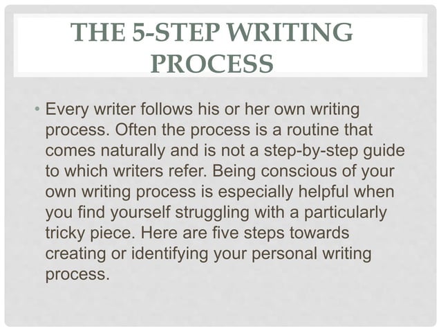 7.the 5 step writing process | PPTX | Desktop Publishing | Computer ...