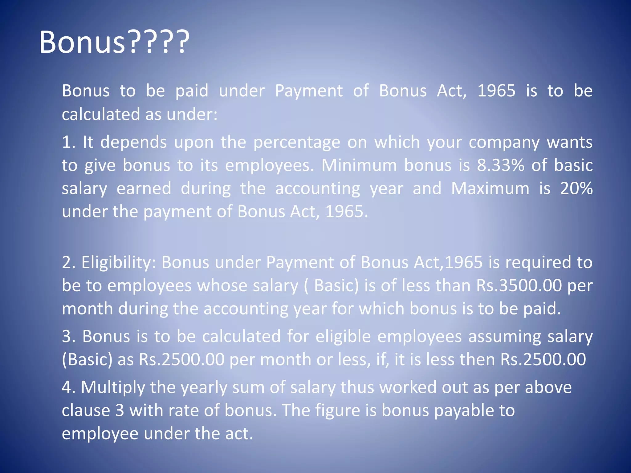 HOW TO CALCULATE BONUS??? | PPTX