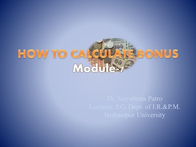 HOW TO CALCULATE BONUS??? | PPTX