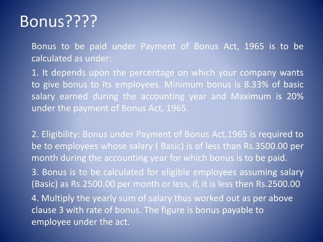 HOW TO CALCULATE BONUS??? | PPTX