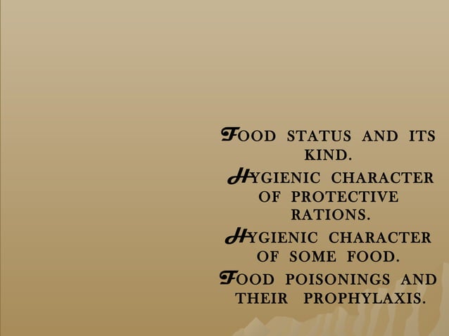 Food Status and its Kind. Food poisoning and their prophylaxis | PPT